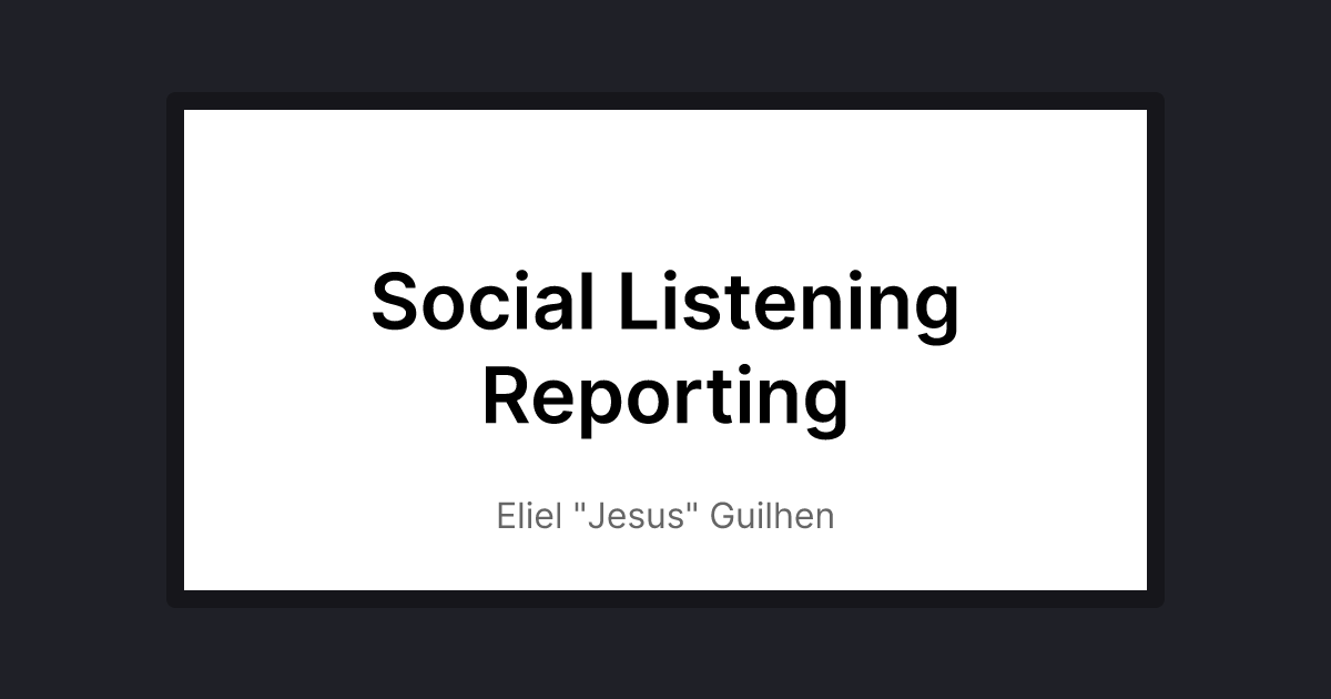Social Listening Reporting